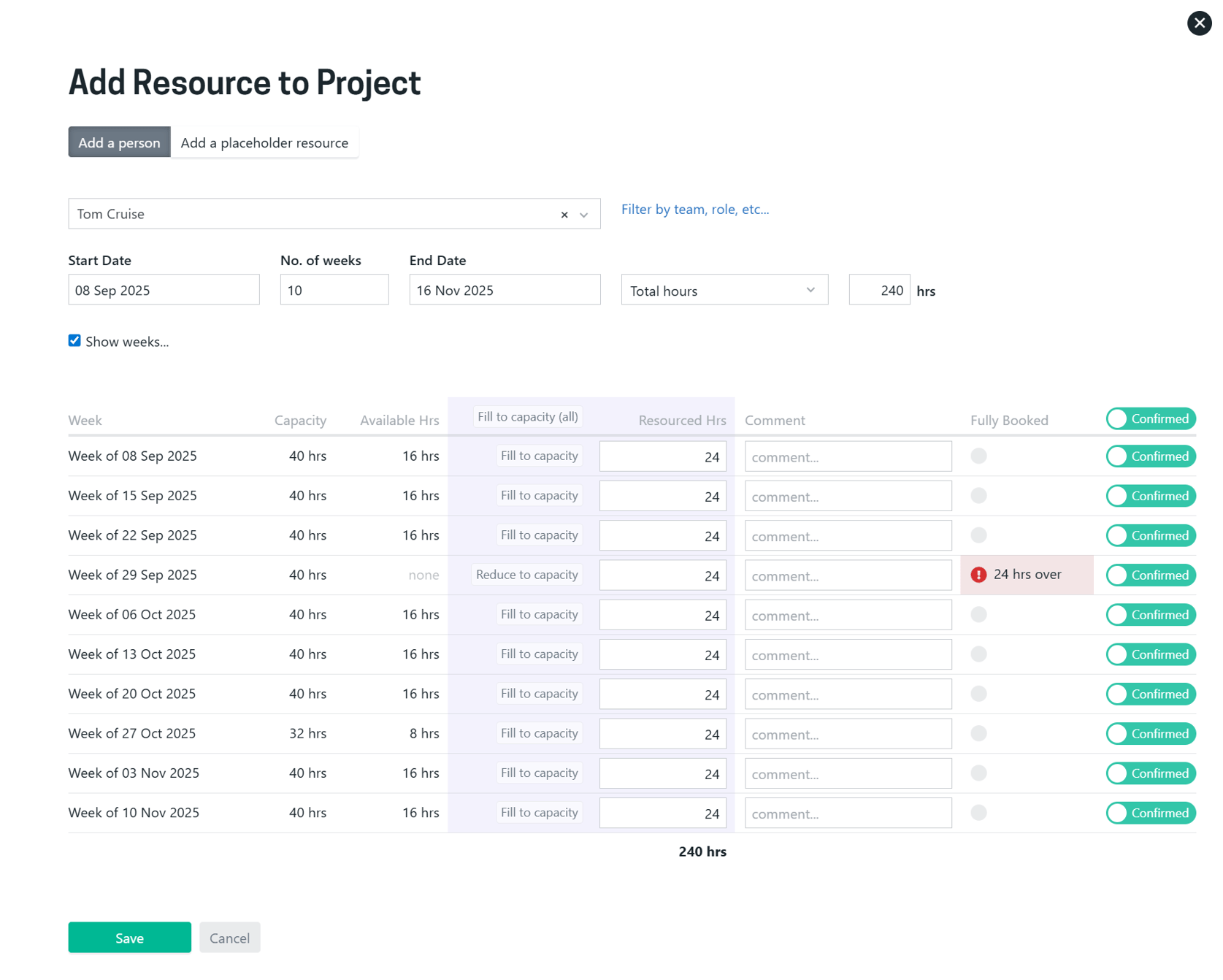 Resourcing by Project