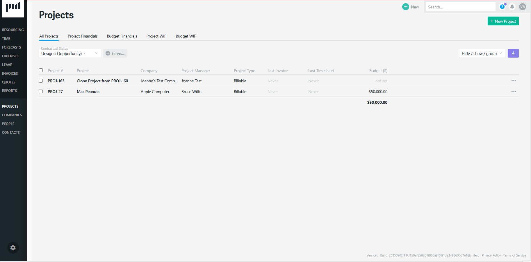 Creating and cloning projects