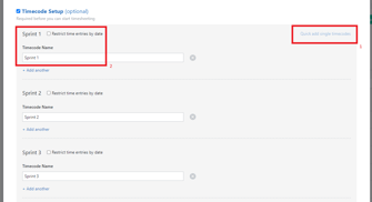 Setting up Timecodes
