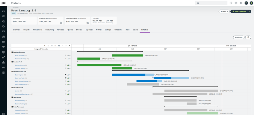 Setting up a project schedule
